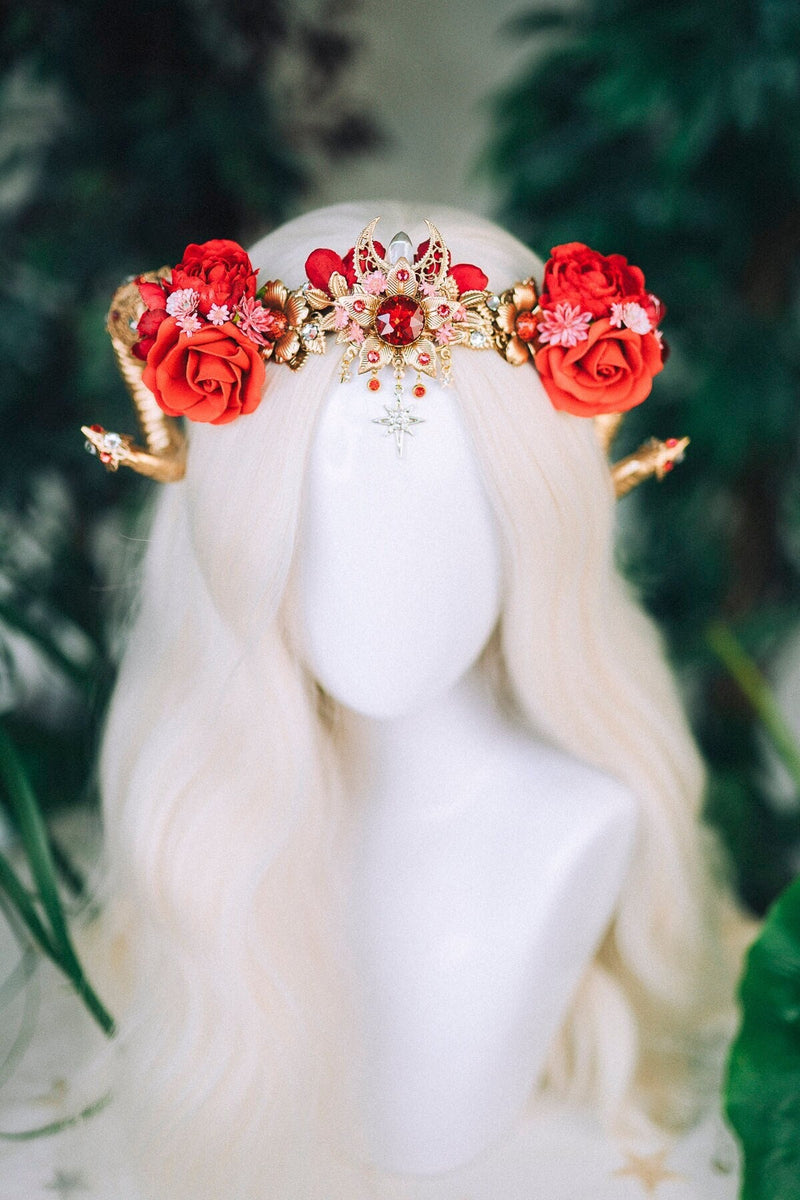 Aries Crown Zodiac Signs jewellery Fairy crown Gold horns Headpiece Go ...