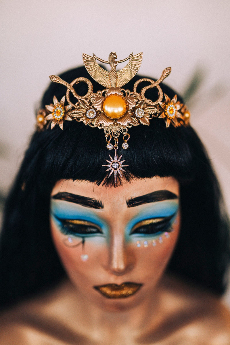 Cleopatra Tiara, Egyptian Headpiece, Festival Crown, Carnival Costume ...