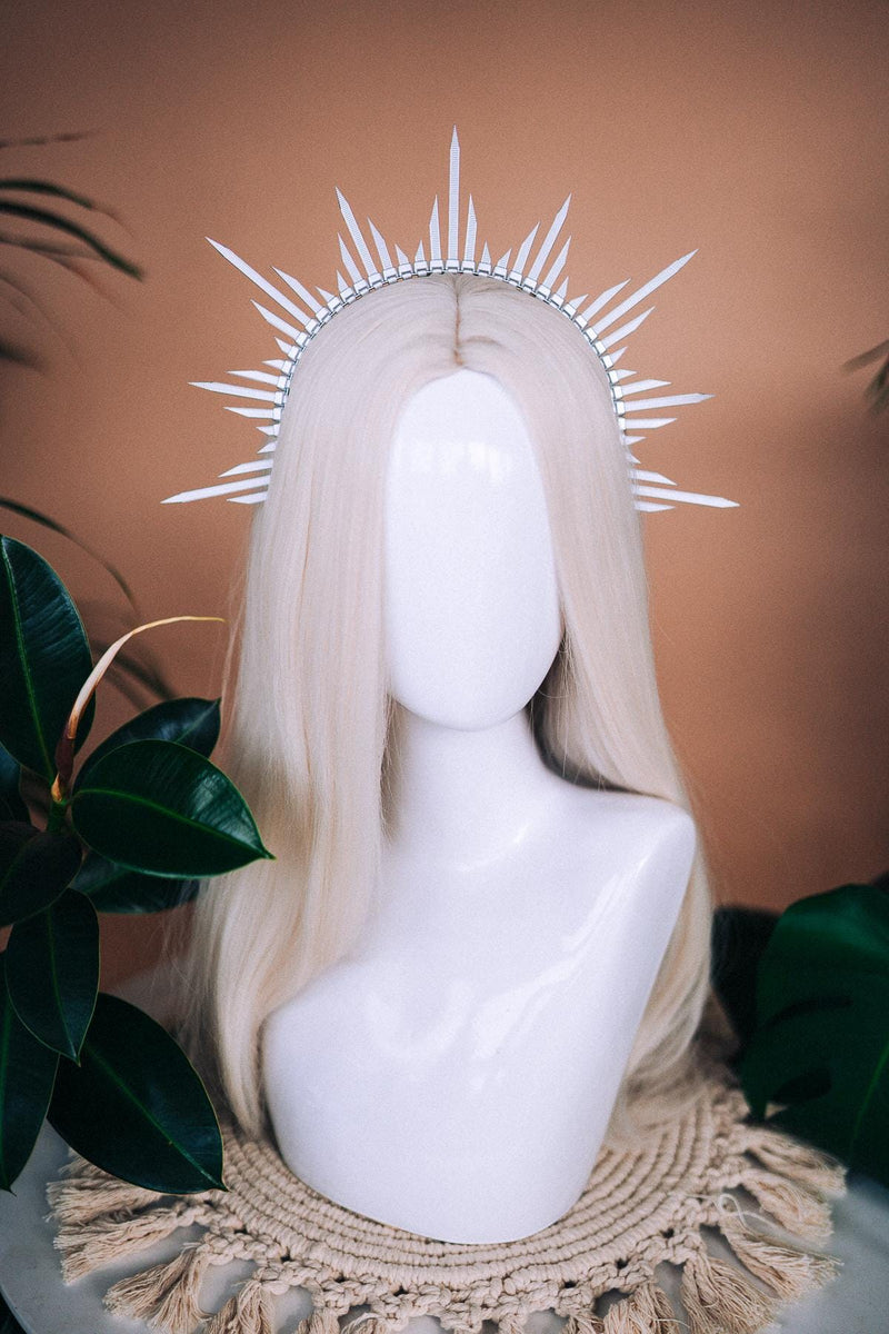 Silver Zip Ties Halo Crown Goddess Headpiece – CARBICKOVA CROWNS